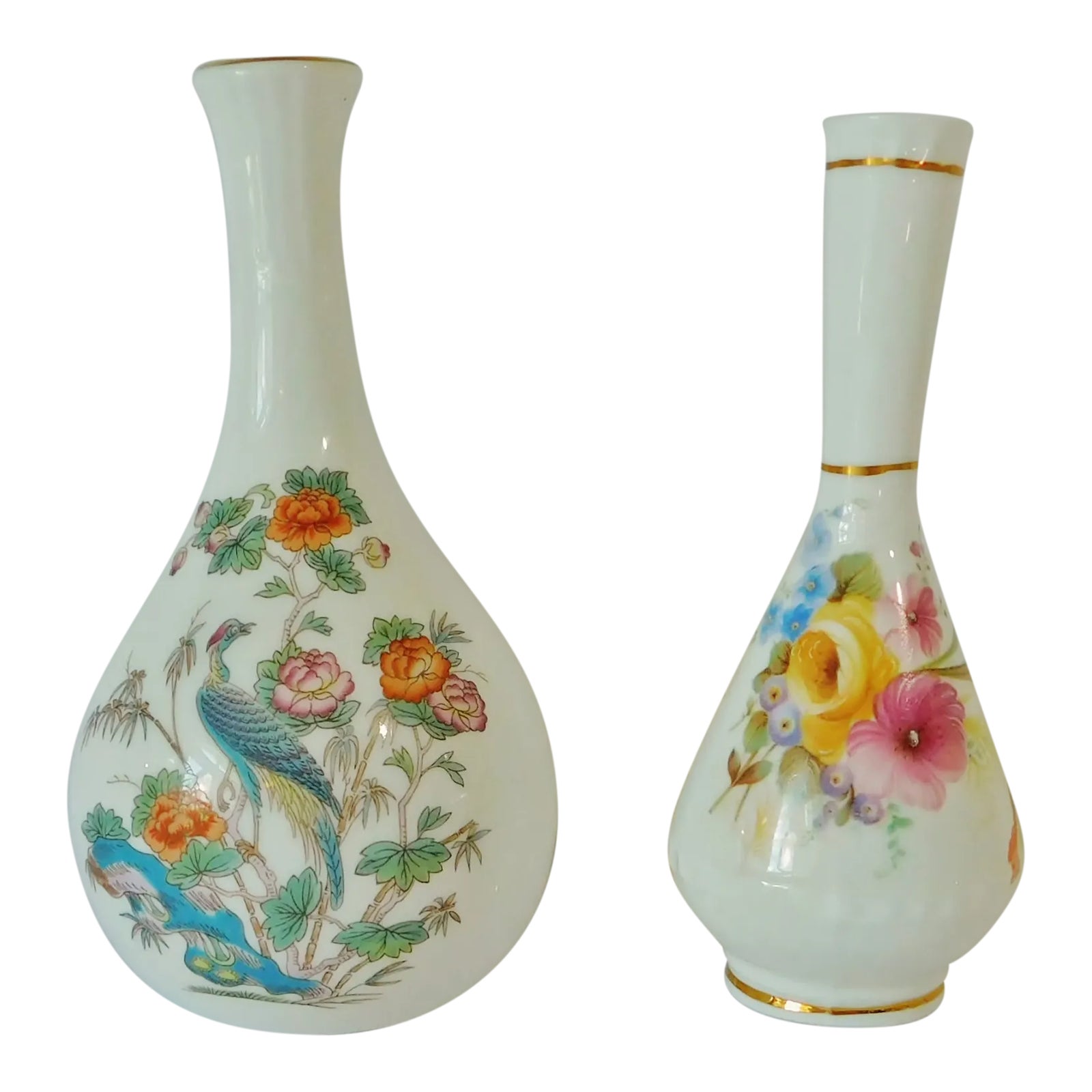 Vintage Wedgwood & Fenton Porcelain Flower Rose Bud Vases England - Set ...