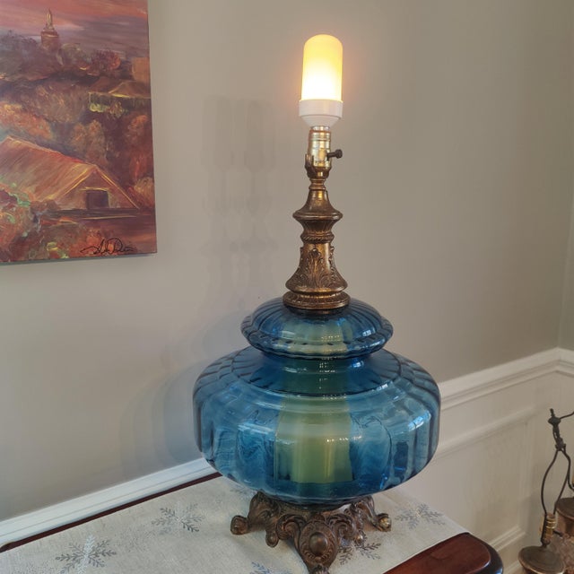 1970s Blue Carl Falkenstein Mid-Century Modern Table Lamps - a Pair ...