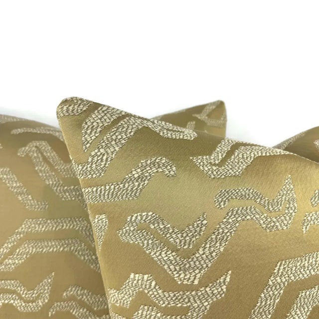 Pierre Frey Tigris in Vielor Pillow Cover - Dark Gold Jacquard Tiger ...