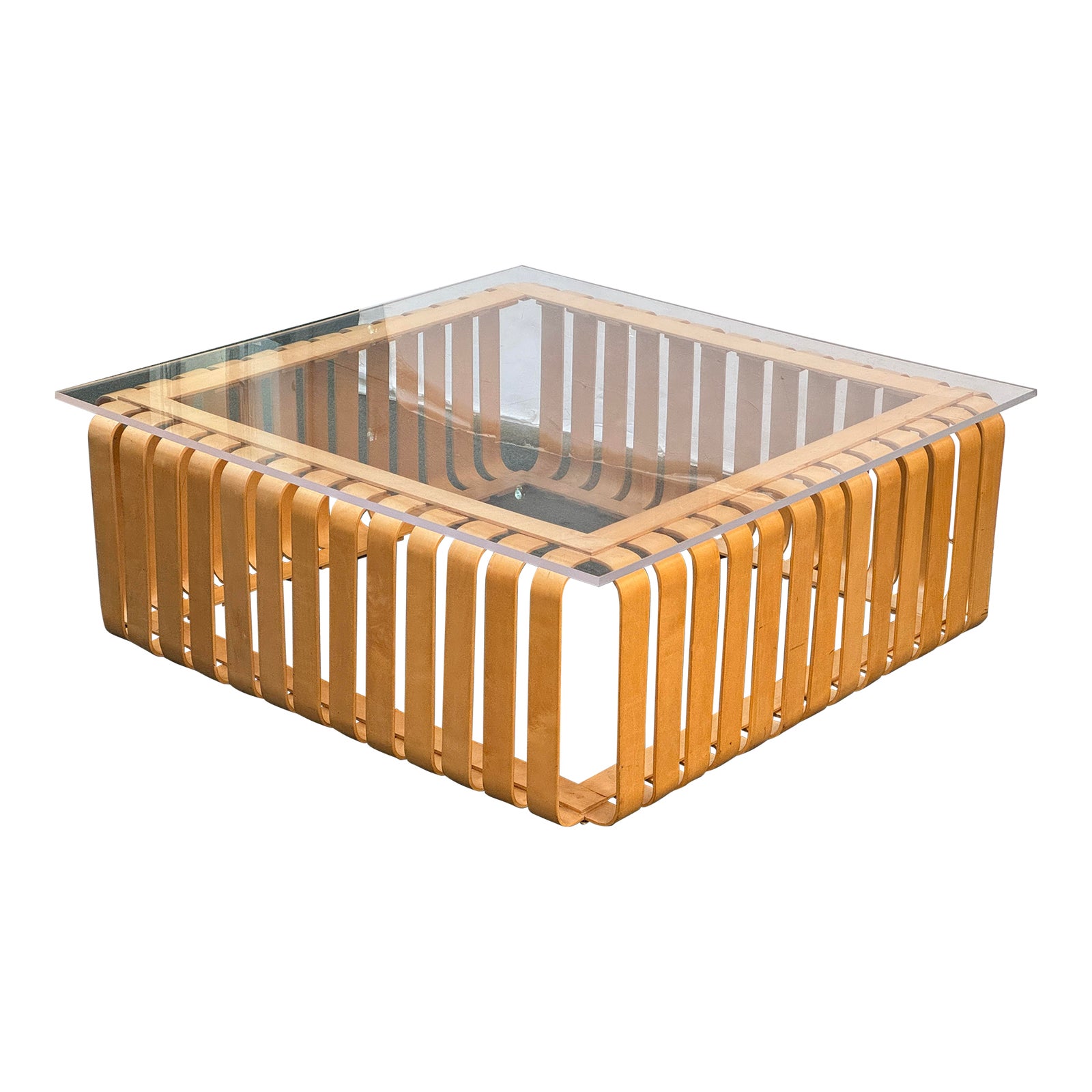 Frank Gehry for Knoll Studios Icing Maple and Lucite Coffee Table ...