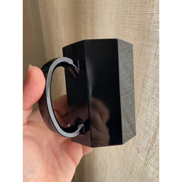 Arcoroc Black French Octagonal Glass Mugs, Set of 4 (France) | Chairish