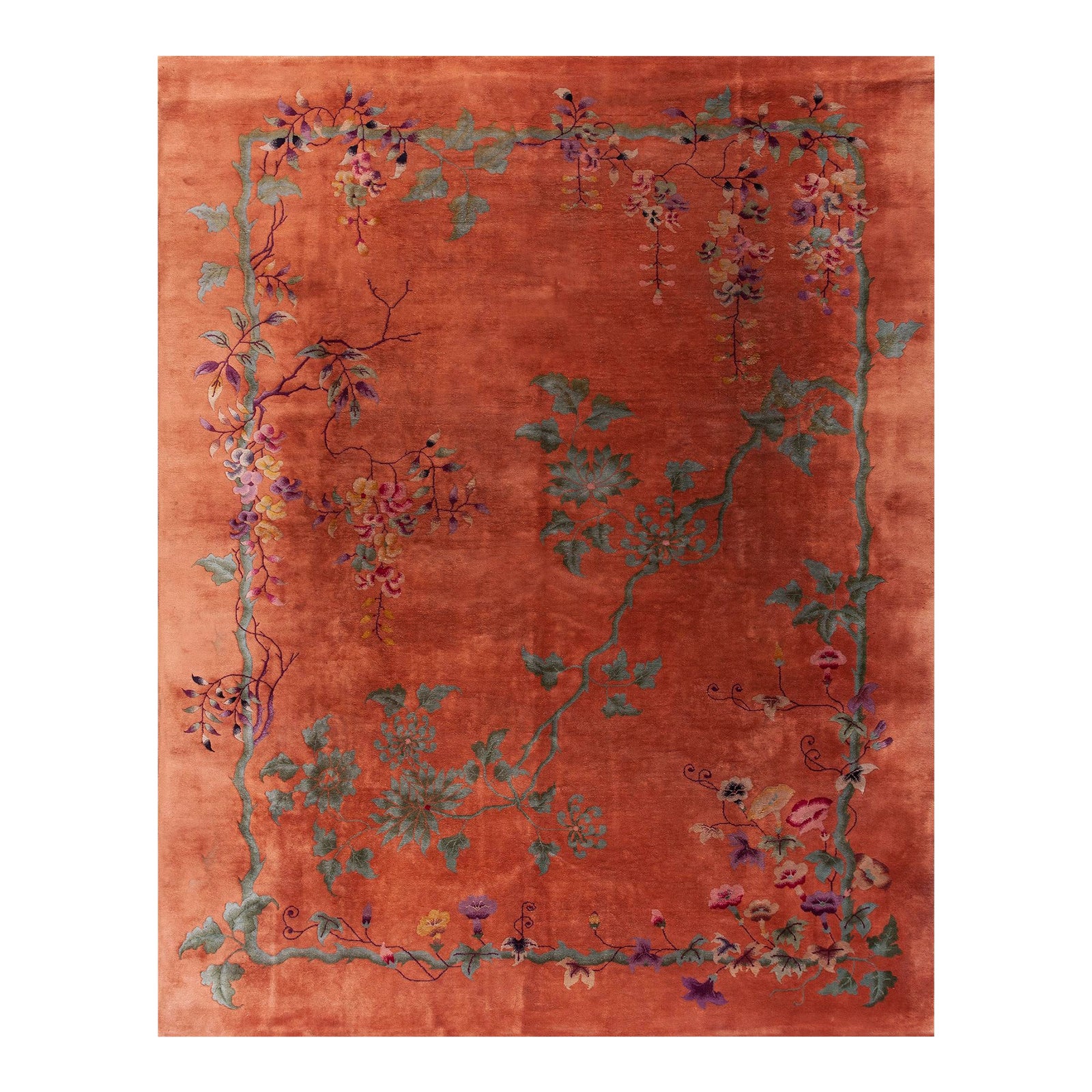 1920s Antique Chinese Art Deco Rug ( 9'0" X 11'3" - 275 Cm X 343 Cm ...