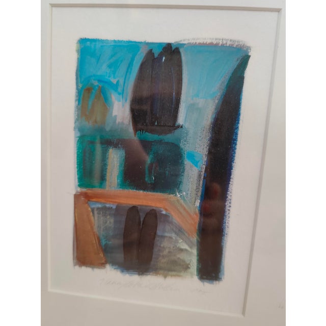 1995 Original Abstract Painting Signed Nancy Tokar Miller, Framed ...