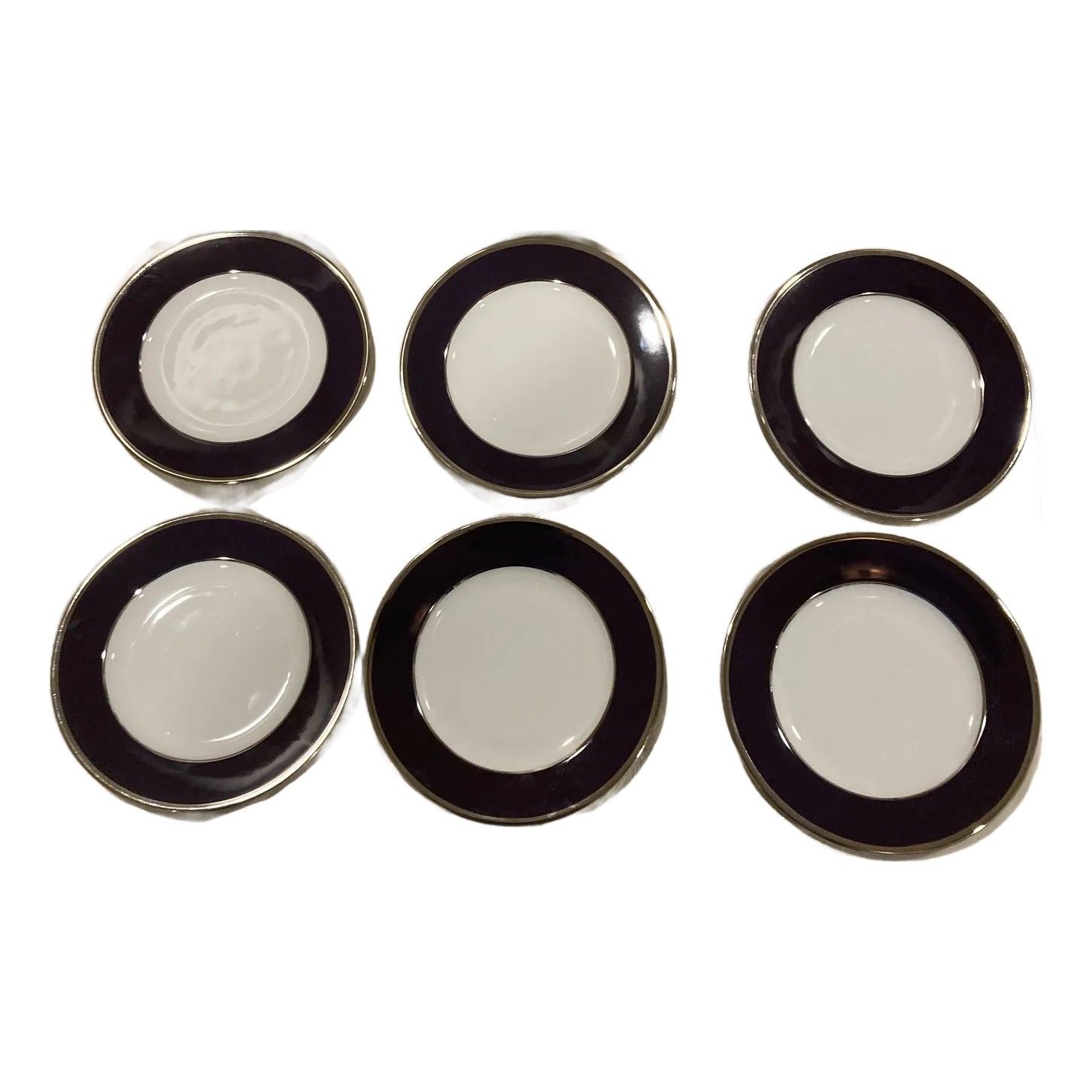 Legle Limoges Porcelain Bread Plates- Set of 6 | Chairish