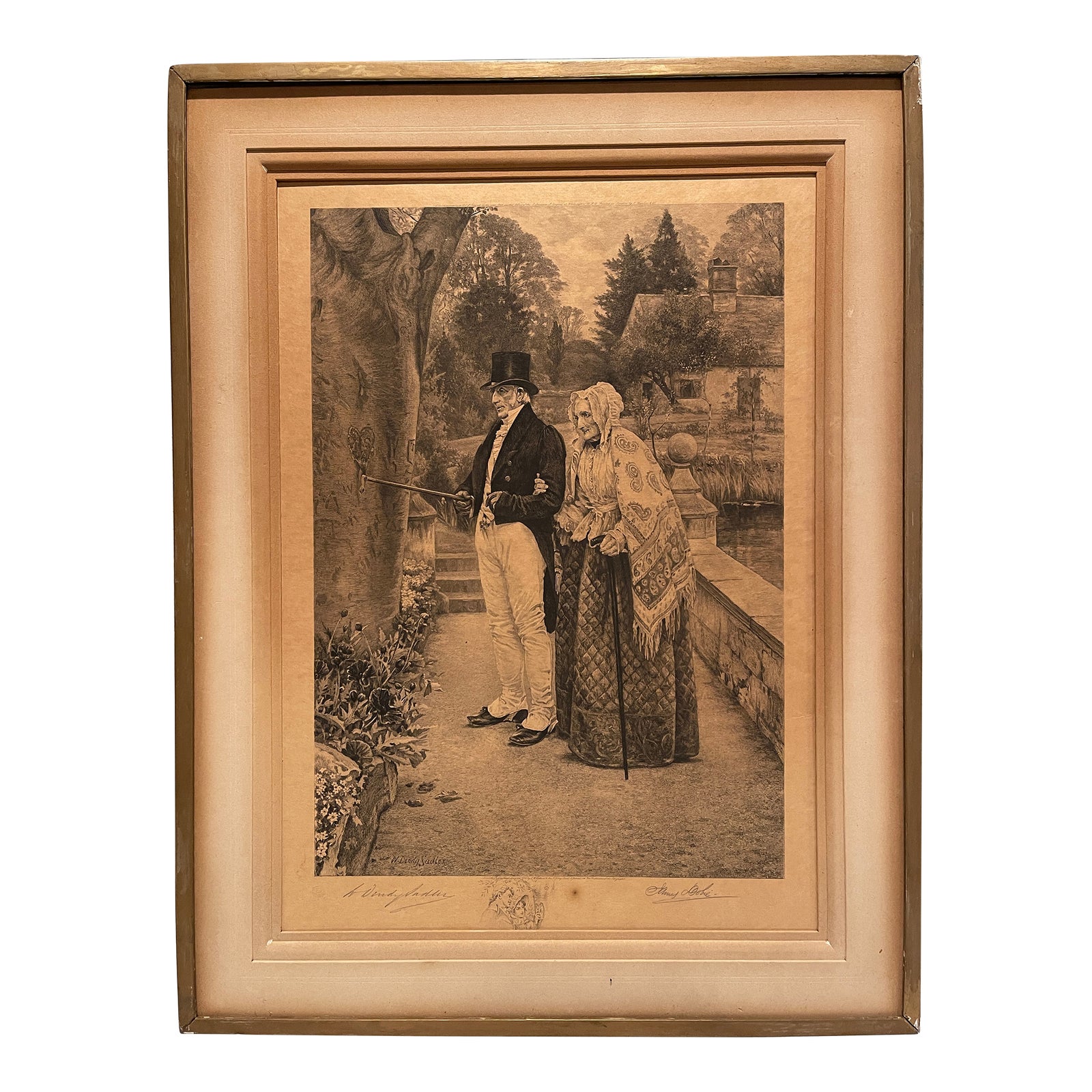 1900 Framed Orig. Etching W Dendy Sadler & James Dobie Signed | Chairish