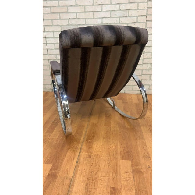 1960s Mid Century Modern Milo Baughman Chrome Flat Bar Oval Rocking ...