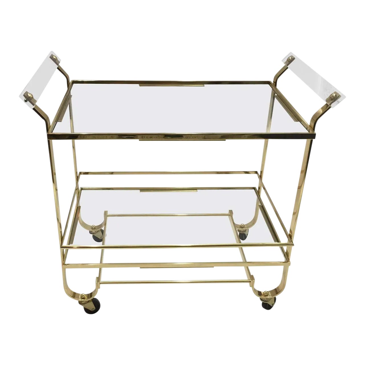 Treitel Gratz Art Deco Brass Bar Cart | Chairish