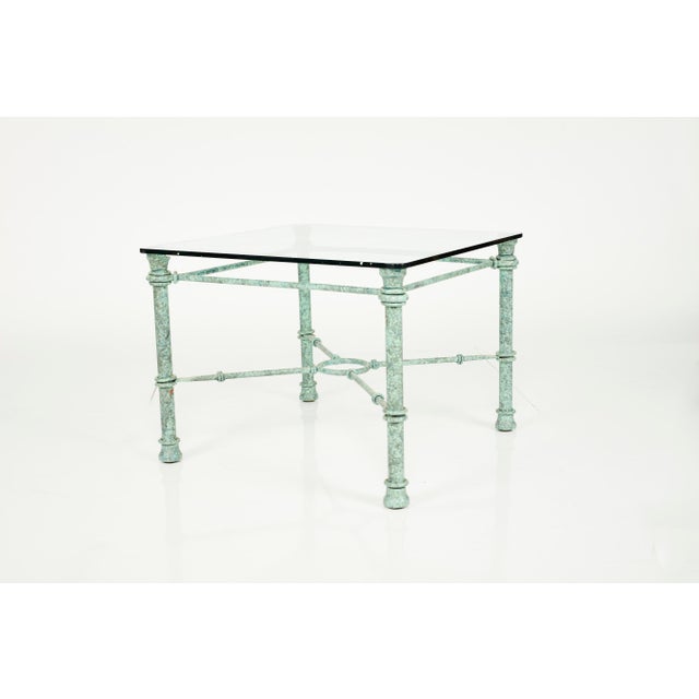Vintage 1980s Square Verdigris End or Coffee Table | Chairish