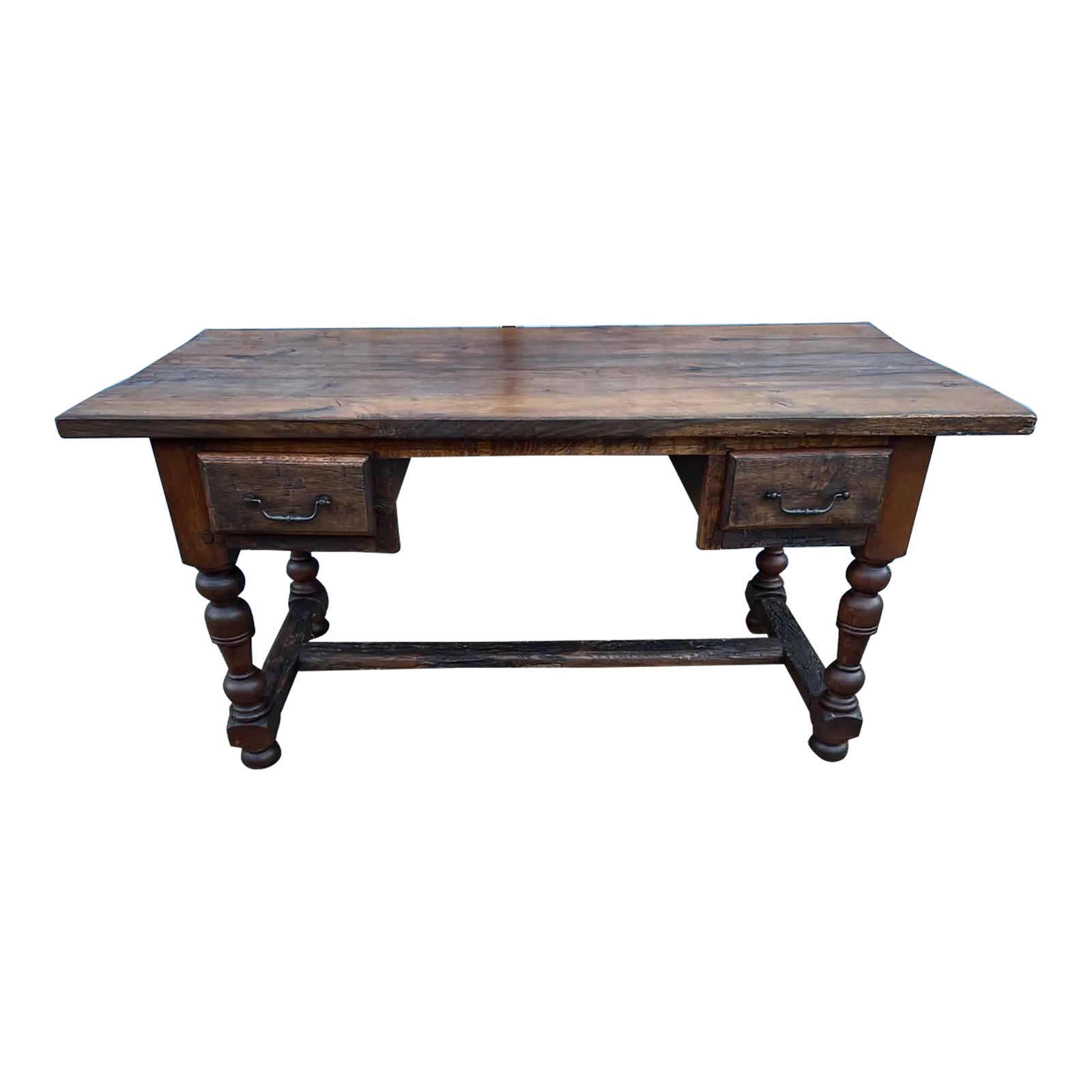 Elizabethan Style Carved Oak Table Desk. 19th Century. | Chairish