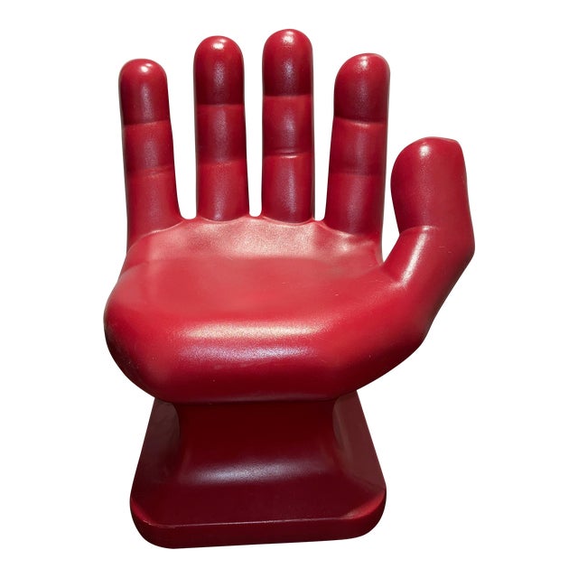 1970s Pop Art Red Mid Century Hand Shaped Chair | Chairish