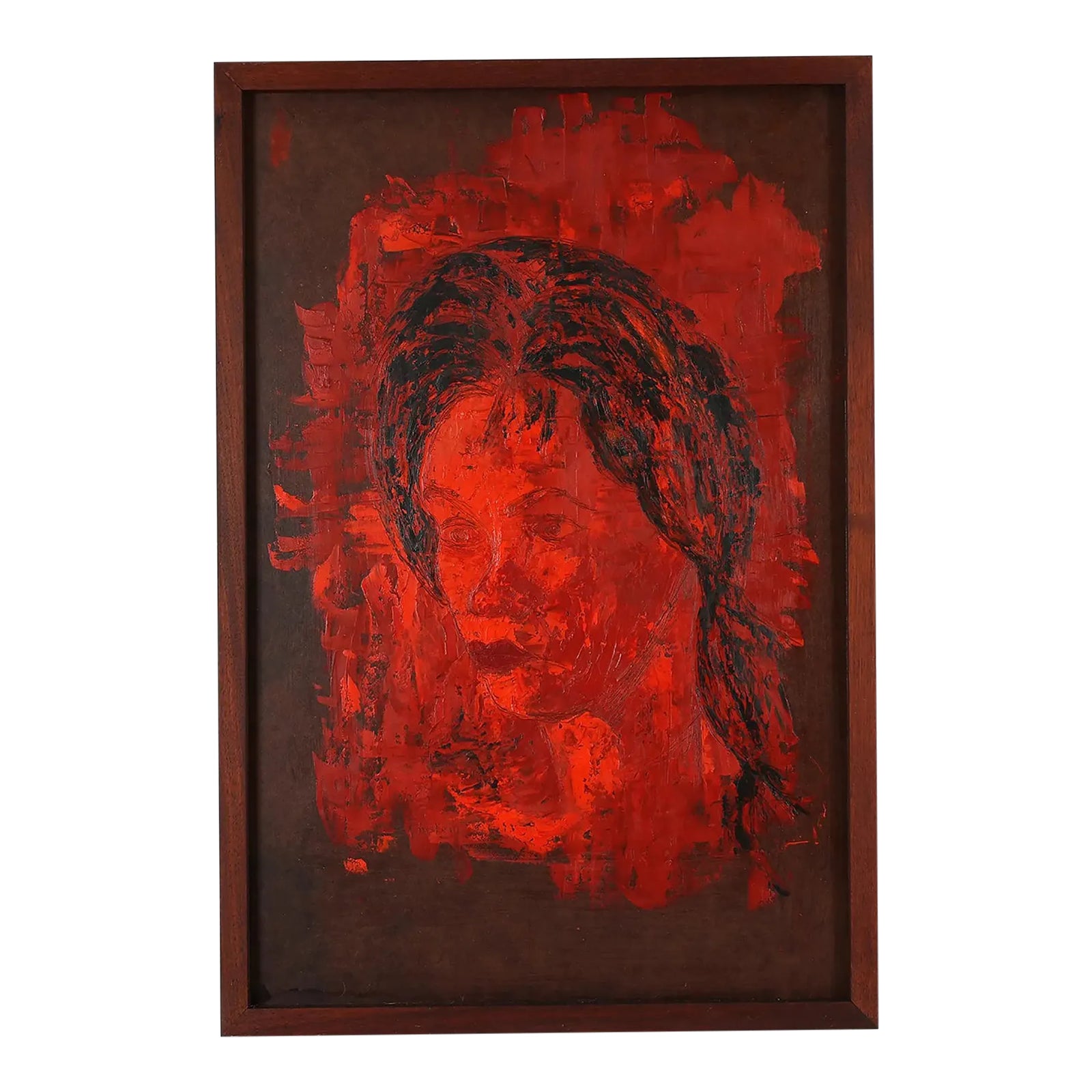 Expressionistic Portrait of a Woman by r.s. Einstein | Chairish