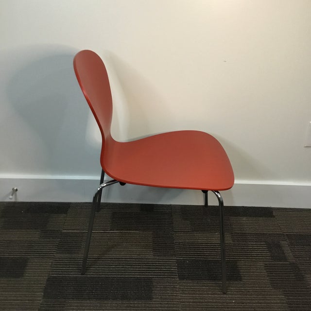 Knoll Studio Sprite Red/Orange Molded Plywood Side Chair | Chairish