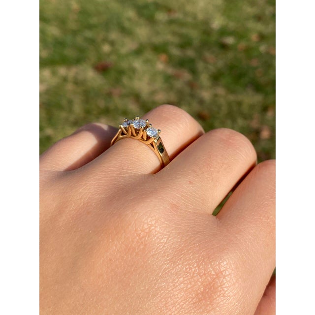 The Klamath River Vintage Past Present Future Diamond Ring in Yellow Gold Chairish