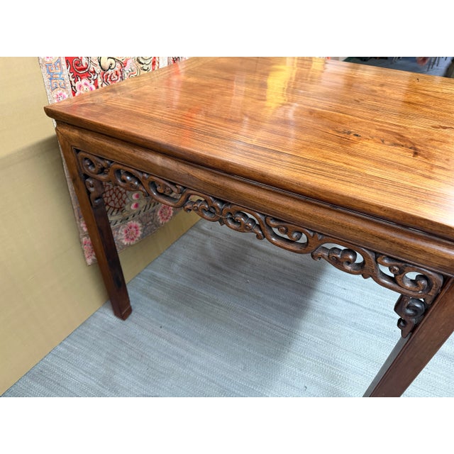 Antique Gump's Chinese Qing Dynasty Elm Wood Table | Chairish