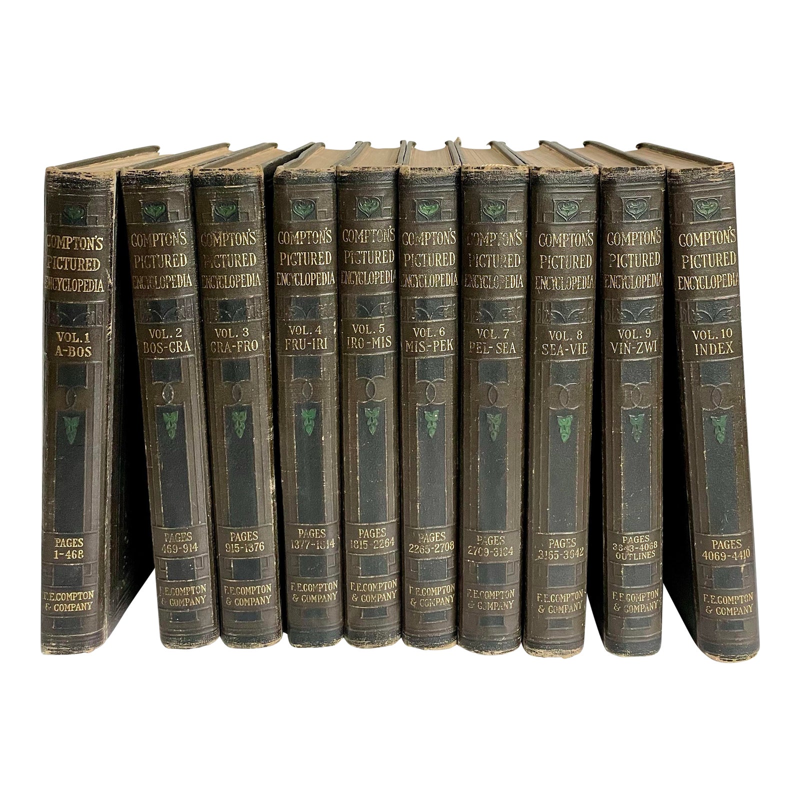 1927 Complete Set of Compton's Pictured Encyclopedia - 10 Volumes ...