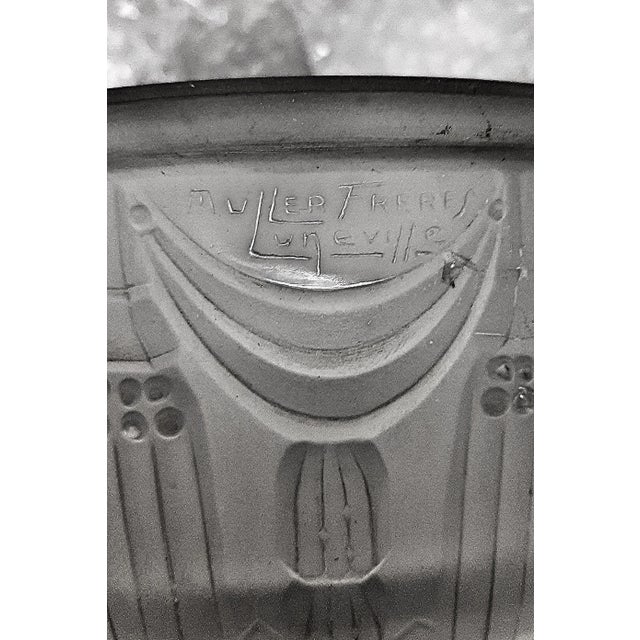 Muller Freres Art Deco Chandelier, Glass and Bronze Fixture Vintage ...