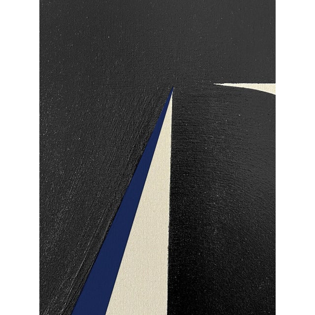 "Abstract Blue Graphic Triptych" by Nicolette Capuano - Set of 3 Mid ...