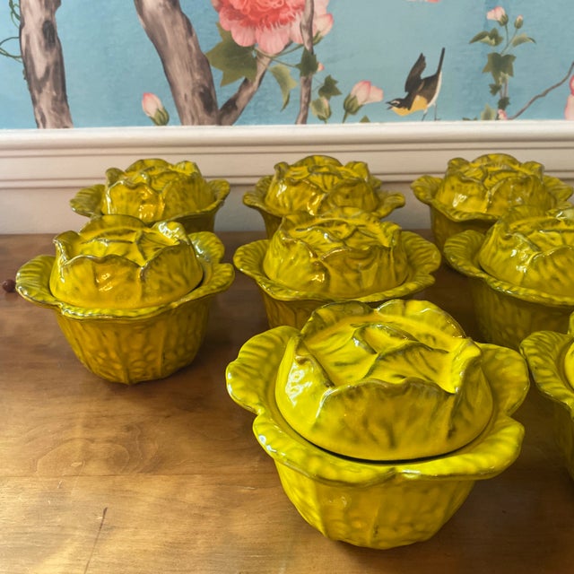Vintage Italian Yellow Cabbage Bowls- Set of 10 | Chairish