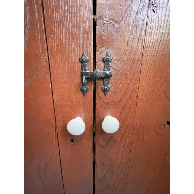 1920s Antique Red Pine Cubby Cabinet | Chairish