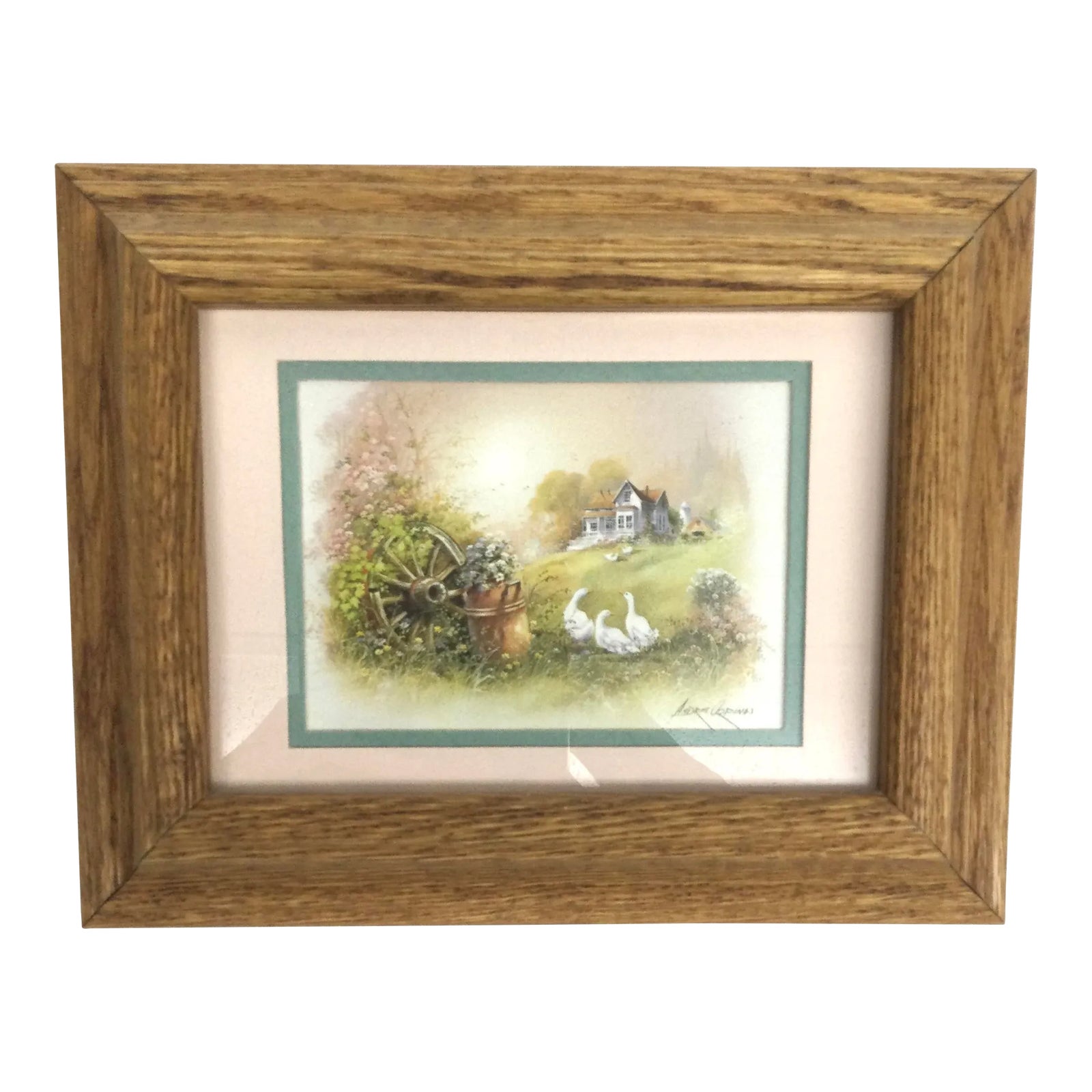 Andre Orpinas Print Heavily Framed With Oak and Glass | Chairish