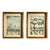 Vintage Oak Wood Framed Diptychs Original Prints of Etchings Depicting ...
