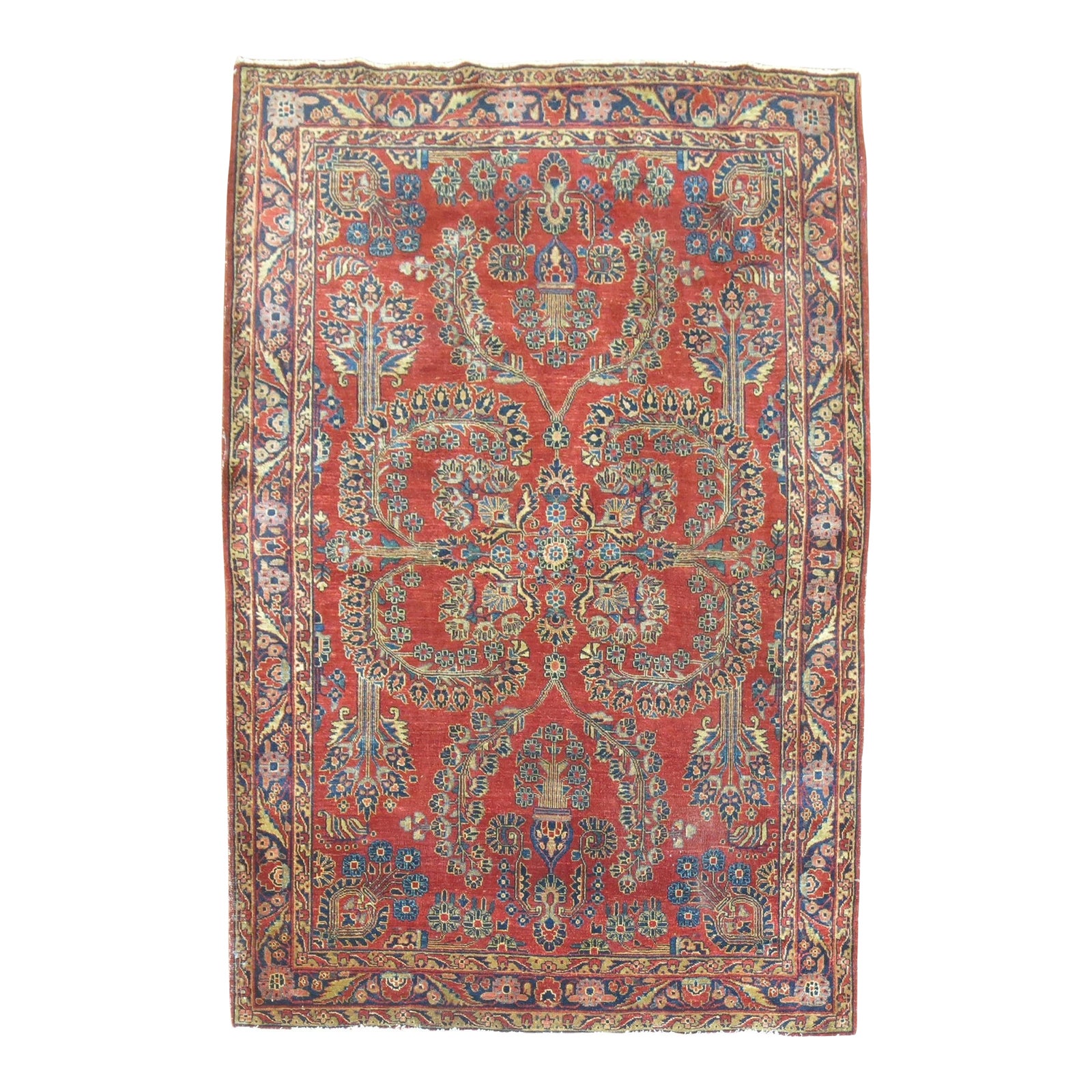 Zabihi Collection Exceptional Red Antique Mohajeran Persian Sarouk Rug ...