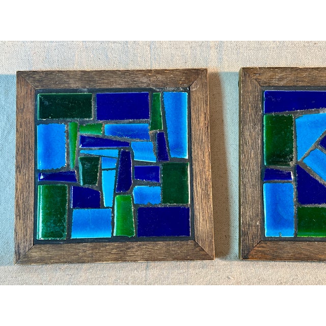 Mid-Century Modern Abstract Mosaic Trivets- a Pair | Chairish