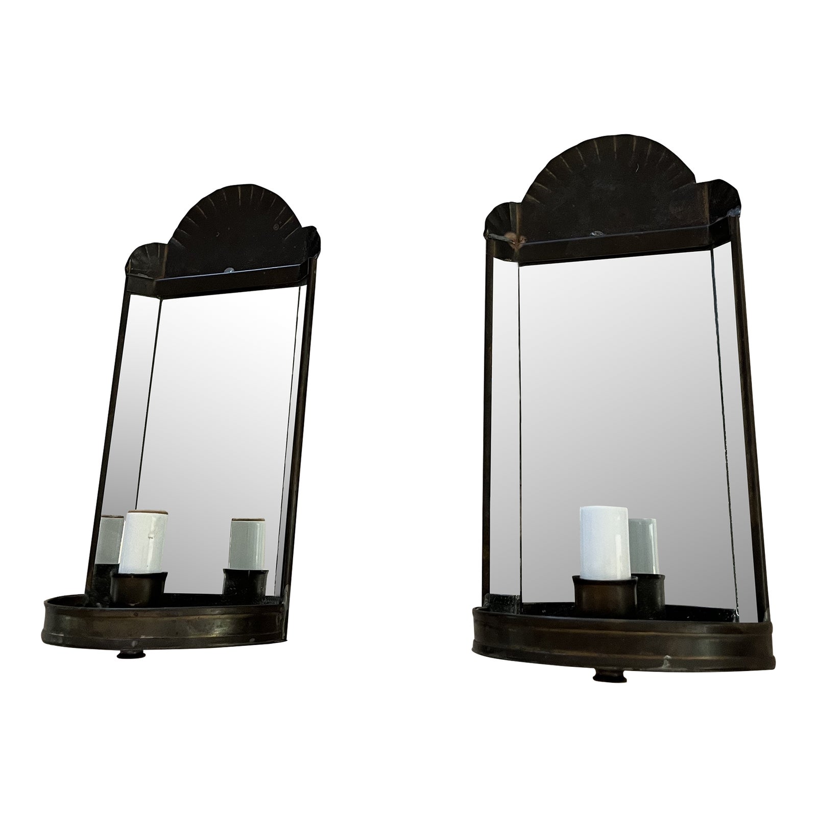 Pair of Vintage 1970s Mirrored Sconces | Chairish