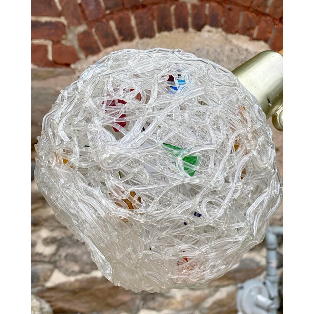 Mid-Century Atomic Spaghetti Lucite White Ice Chip 3-Globe Floor Lamp ...