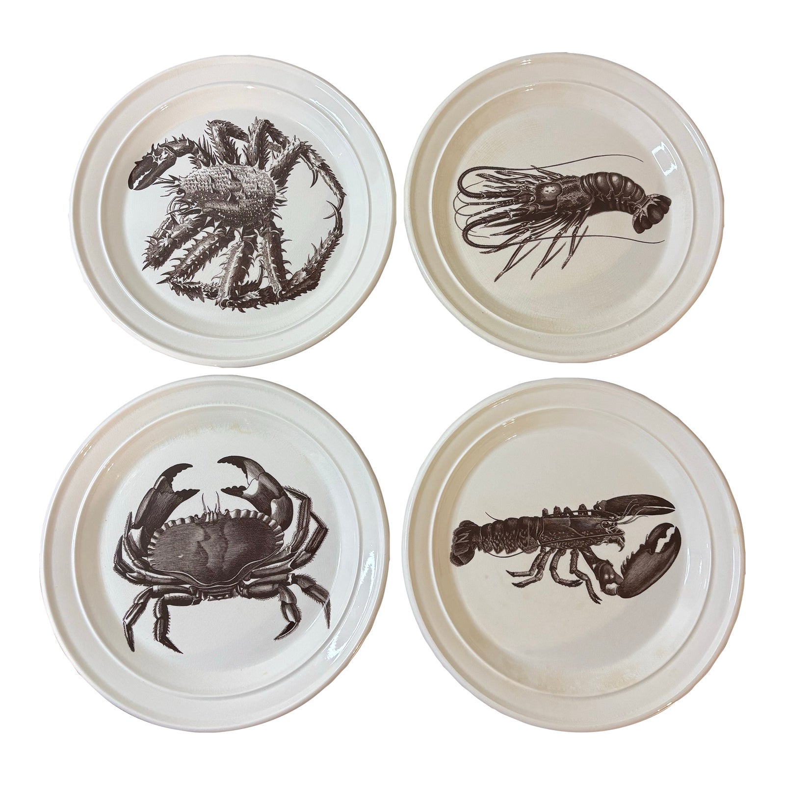 Vintage Portmeirion Kingdom of the Sea Shellfish Plates - Set of 4 ...