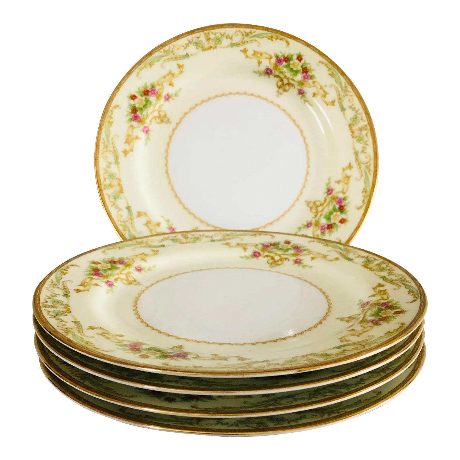 Vintage Noritake "M" Japan Salad Plates S/5 | Chairish