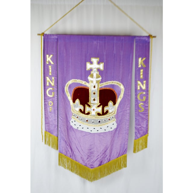 Vintage Handmade King of Kings Church Banner | Chairish
