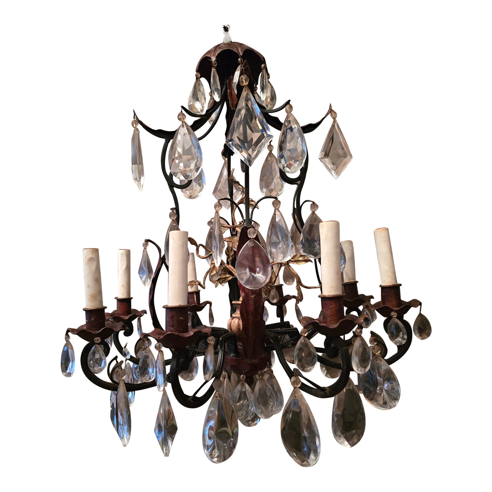 Vintage Mid Century Bagues Style Perisol Chandelier | Chairish