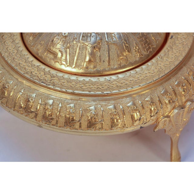 1960 Vintage Gold Tone Middle Eastern Moorish Roll Top Caviar Footed ...