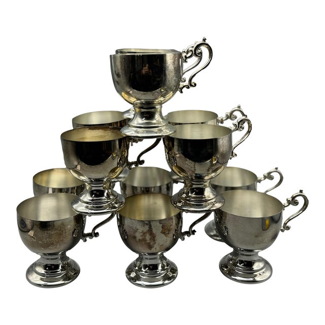 Vintage Mid Century Goldfeder Silver Company Silver Plate Punch Mugs ...