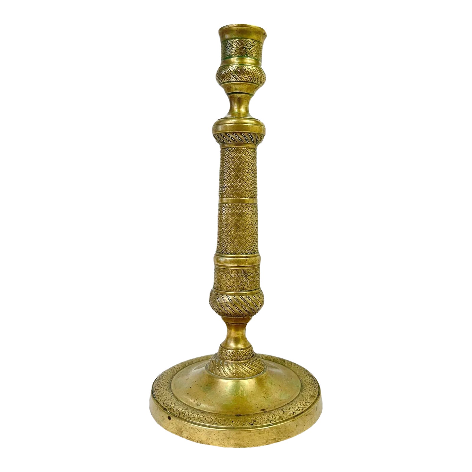 Early 19th Century French Bronze Empire Candlestick | Chairish