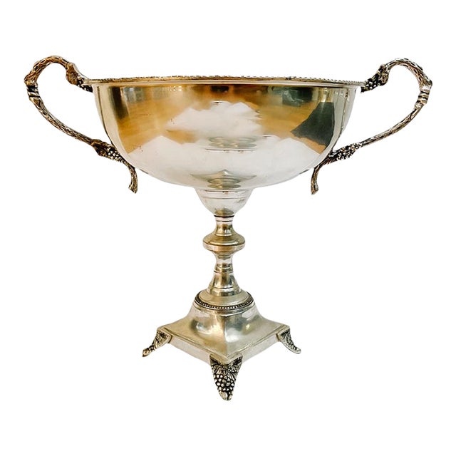 Aluminum Elevated Trophy Urn With Grape Legs & Handles | Chairish