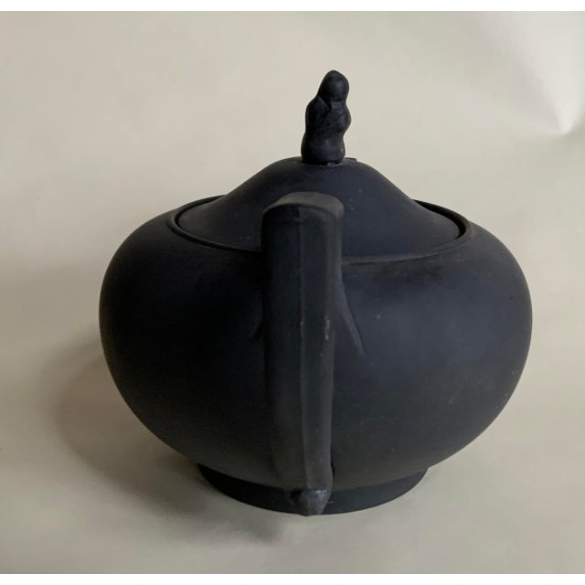 Early 1900s Wedgwood Black Basalt Sybil Tea Pot | Chairish
