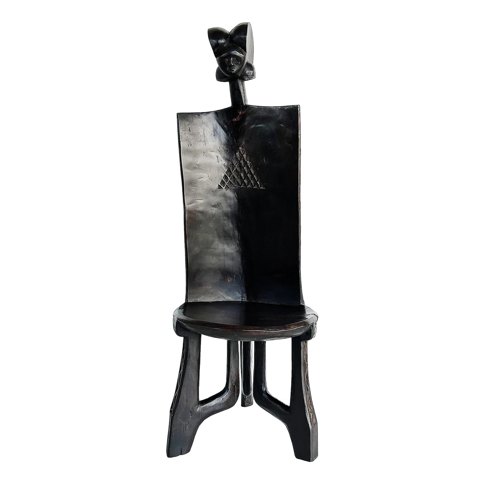 Late 20th Century African Carved Throne Chair, Makonde People of ...