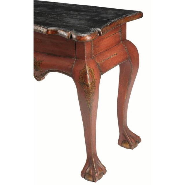 Italian Baroque Style Painted Parcel Gilt & Ebonized Console Table ...
