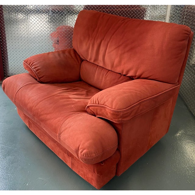 Salotti Italian Leather 2 Seater Sofa and Lounge Chair Set | Chairish