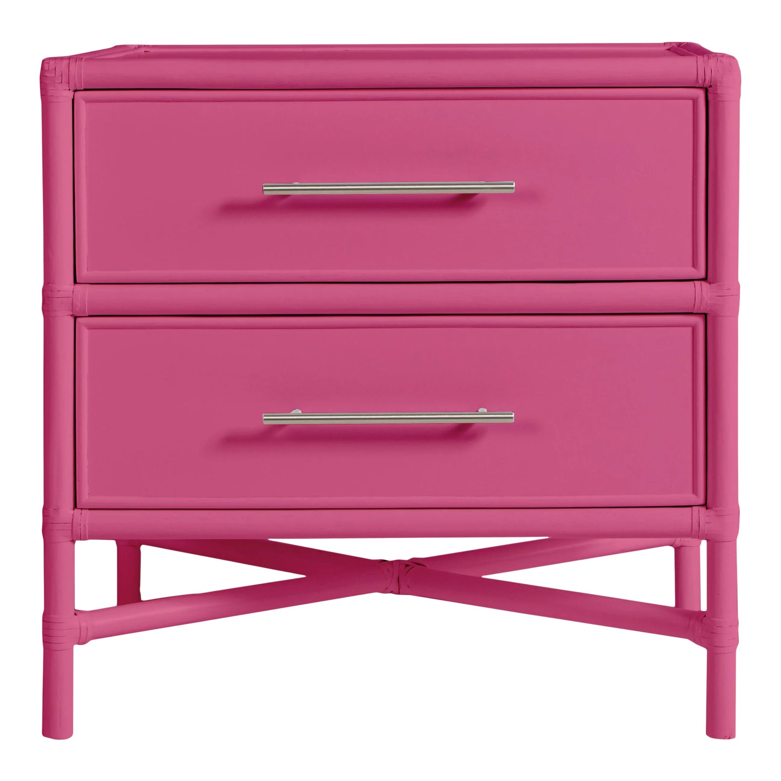 Verona Two-Drawer Nightstand in Hot Pink | Chairish