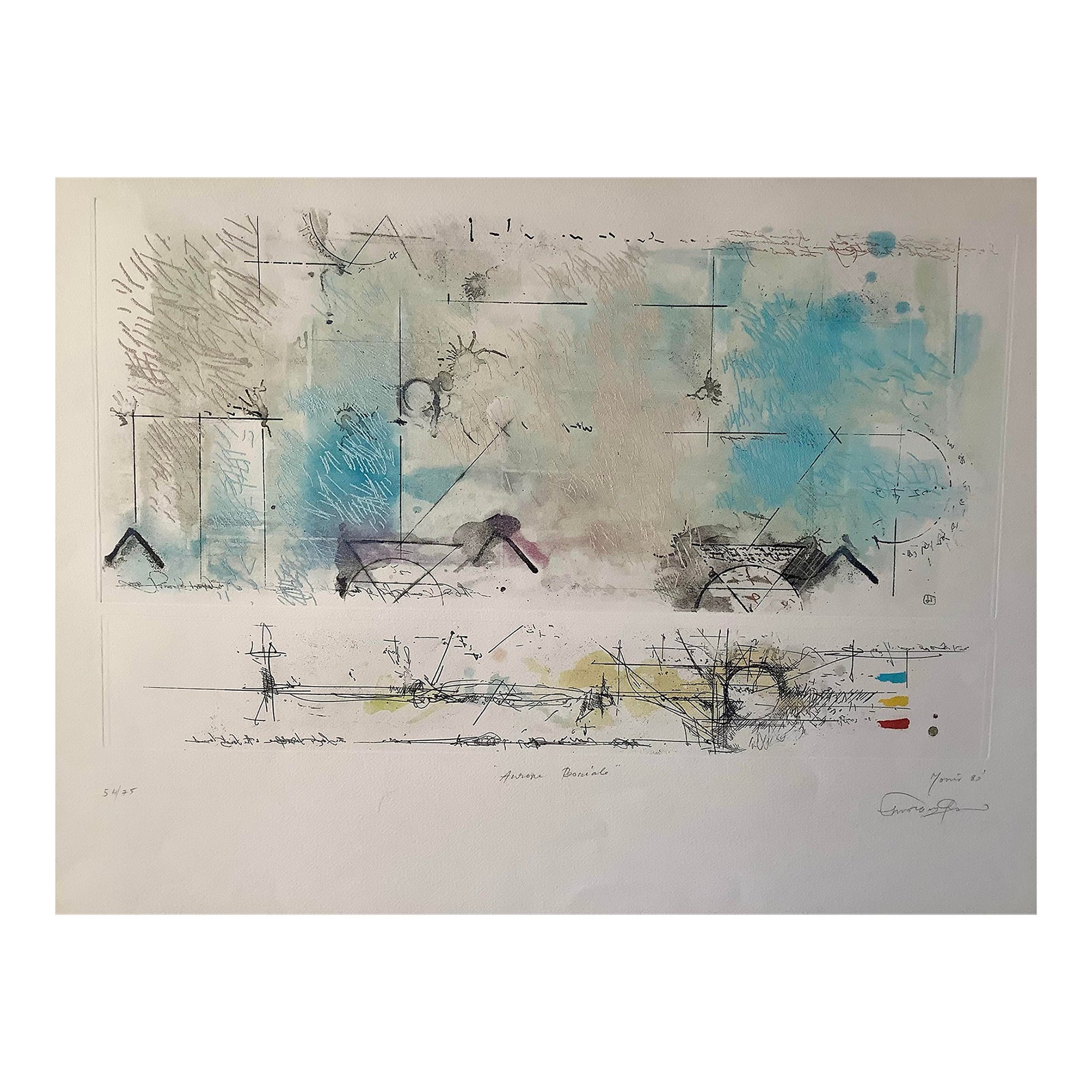 Signed 1985 Etching by Islam Monirul (Monir) — Aurore Boreale | Chairish