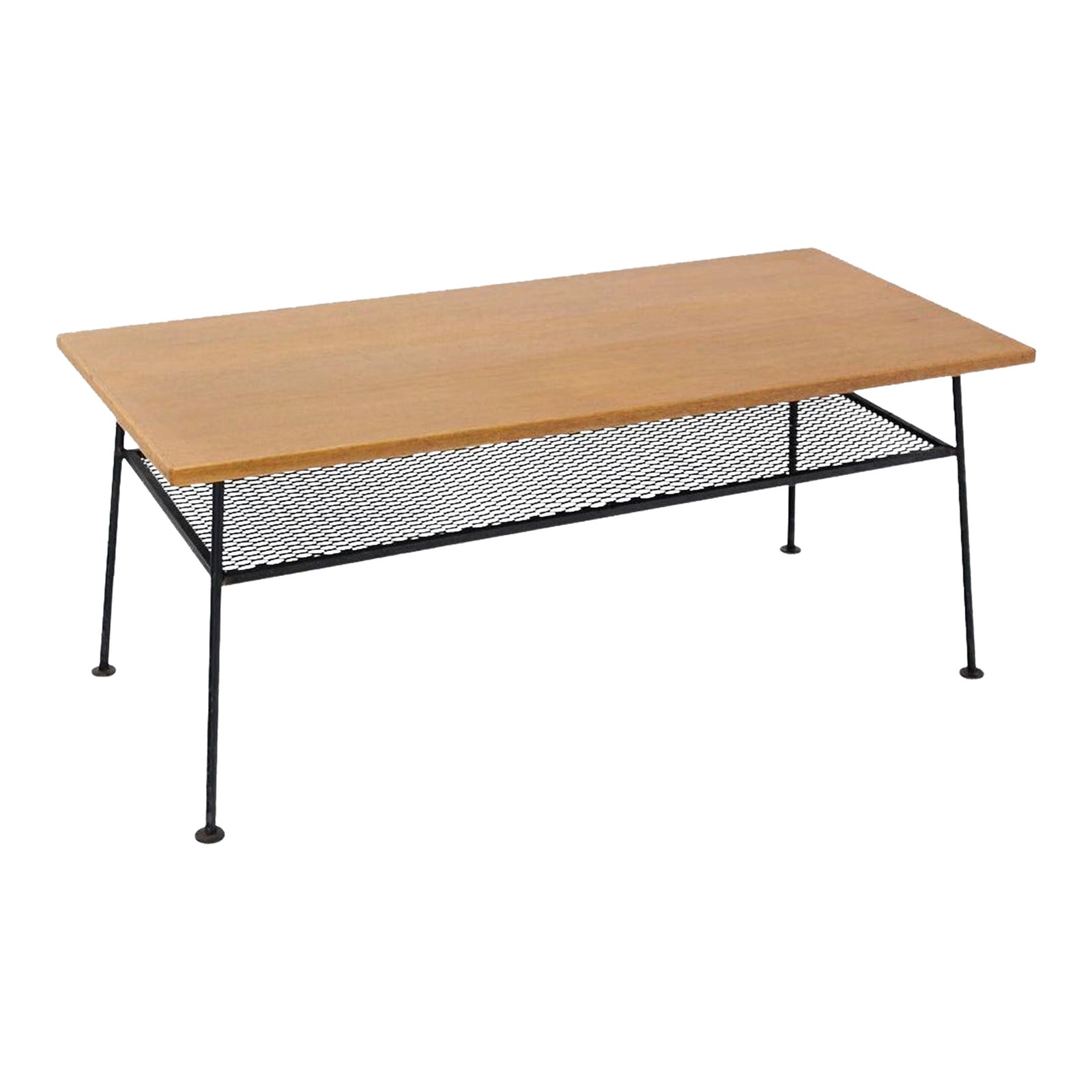 Mid-Century Modern Rectangle Coffee Table by Freda Diamond Mesh Shelf ...