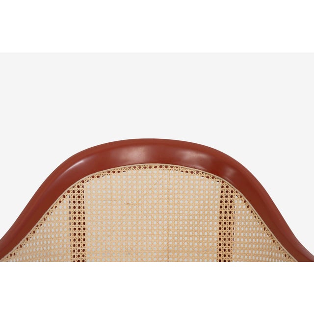 Harvey Probber Set of Four Occasional Chairs, Salmon Lacquer & Cane ...