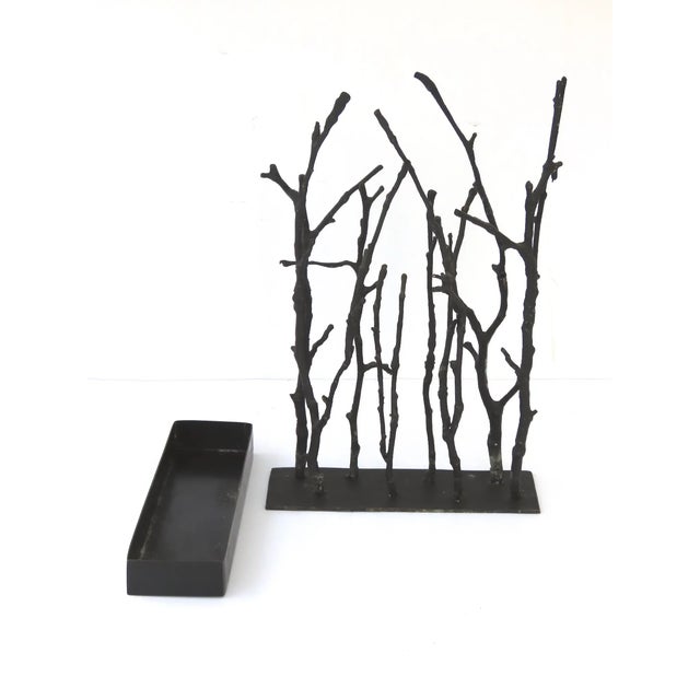 Vintage Metal Cast Twig Sculpture | Chairish