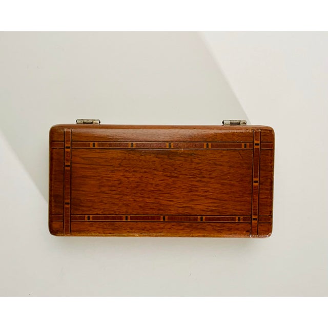 Vintage Dual Chambered Inlaid Wooden Box | Chairish