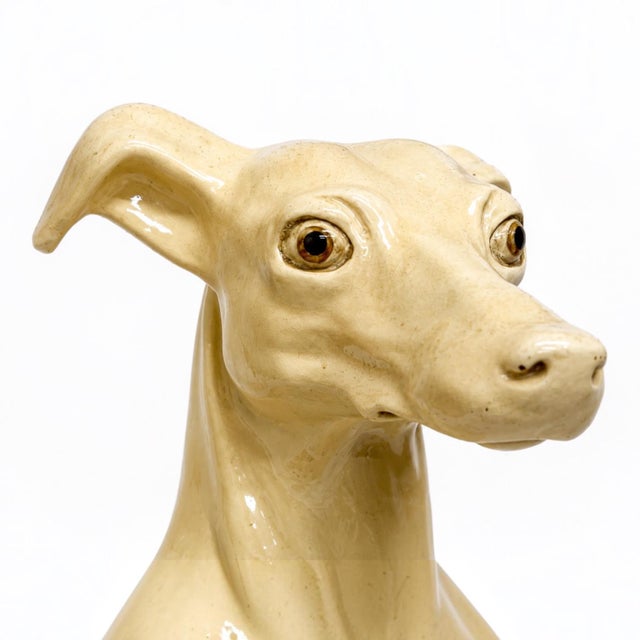 Large Scale Mid-Century Hollywood Regency Seated Greyhound Dog Figurine ...
