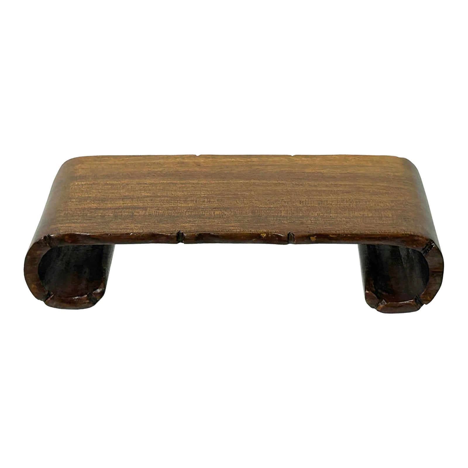 5" Brown Wood Scroll Legs Rectangular Display Stand Riser Easel | Chairish
