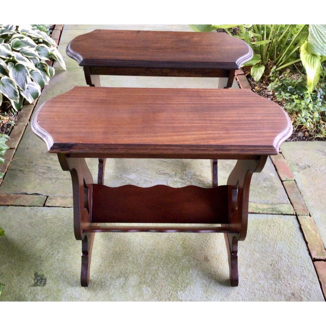 1950s Pair of Cigar Tables With Pull Out Ashtray Shelf and Brass ...